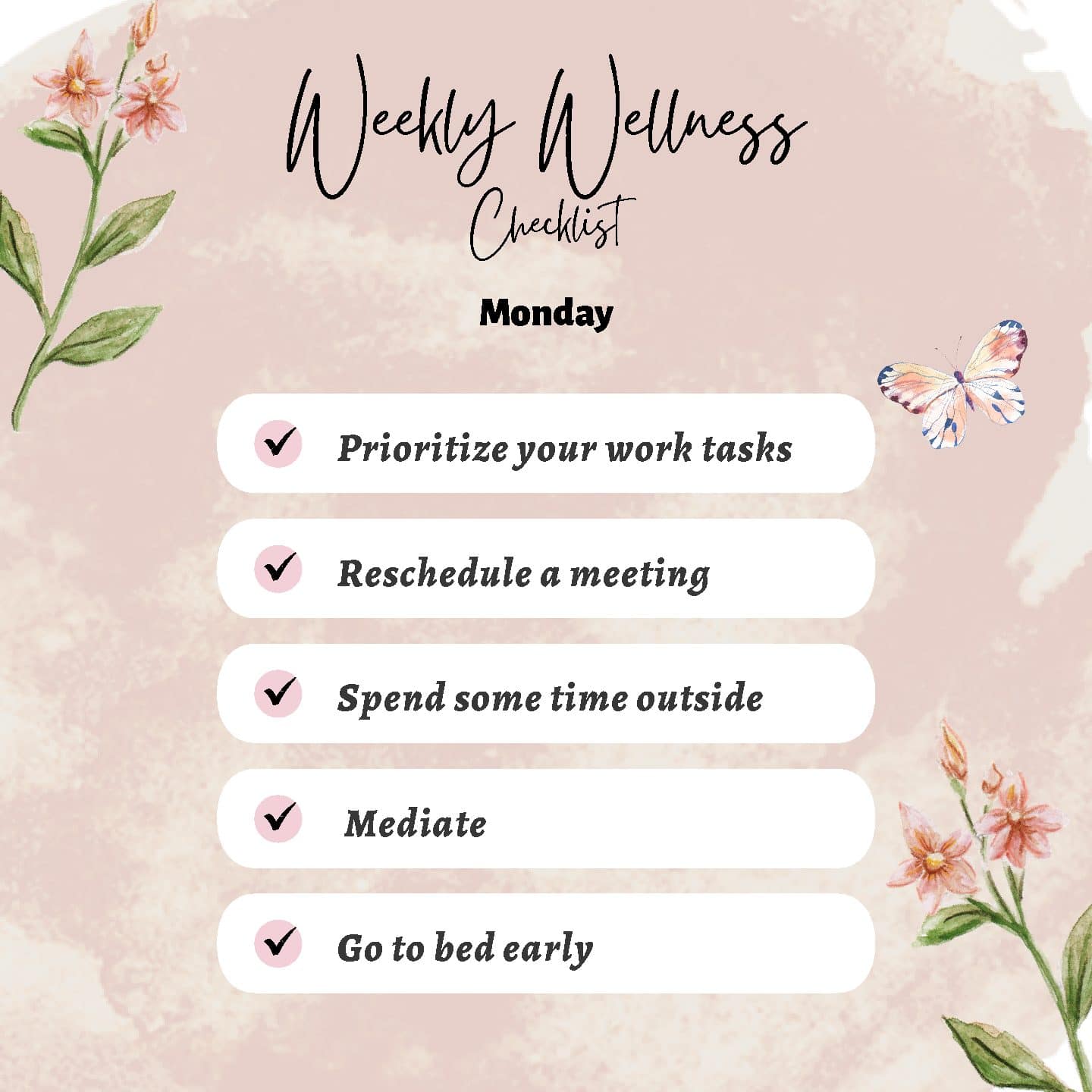Daily Wellness Checklist – You, Your Family, Your Money